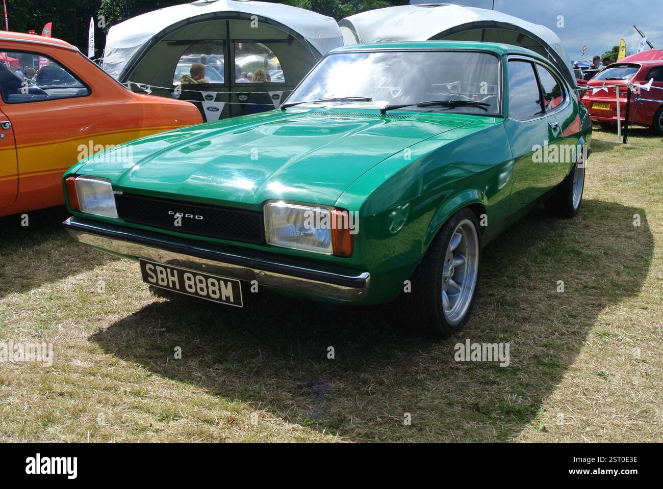 A 1974 Ford Capri parked on display at the 49th Historic Vehicle ...