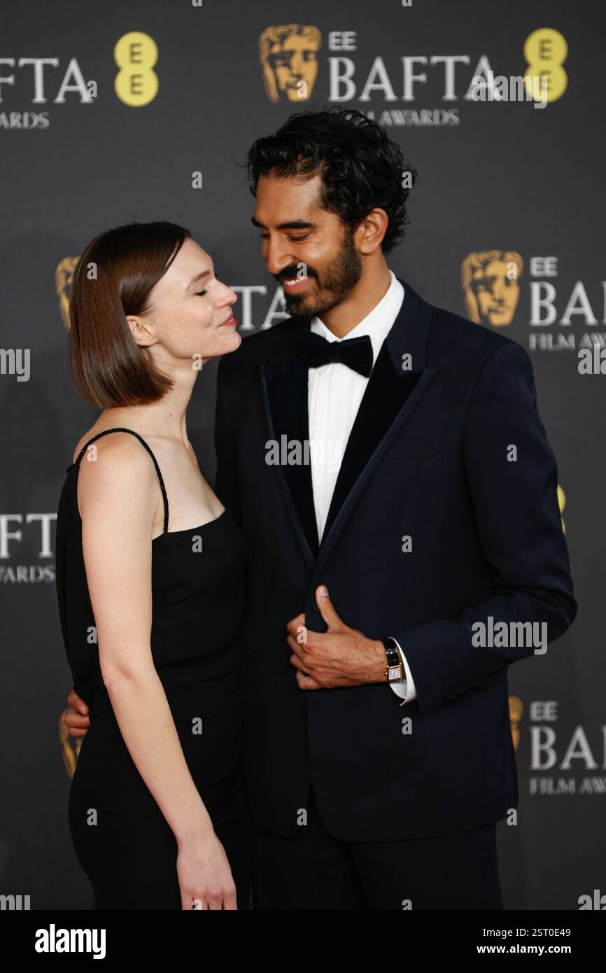 London, USA. 16th Feb, 2025. Tilda Cobham-Hervey and Dev Patel attend ...