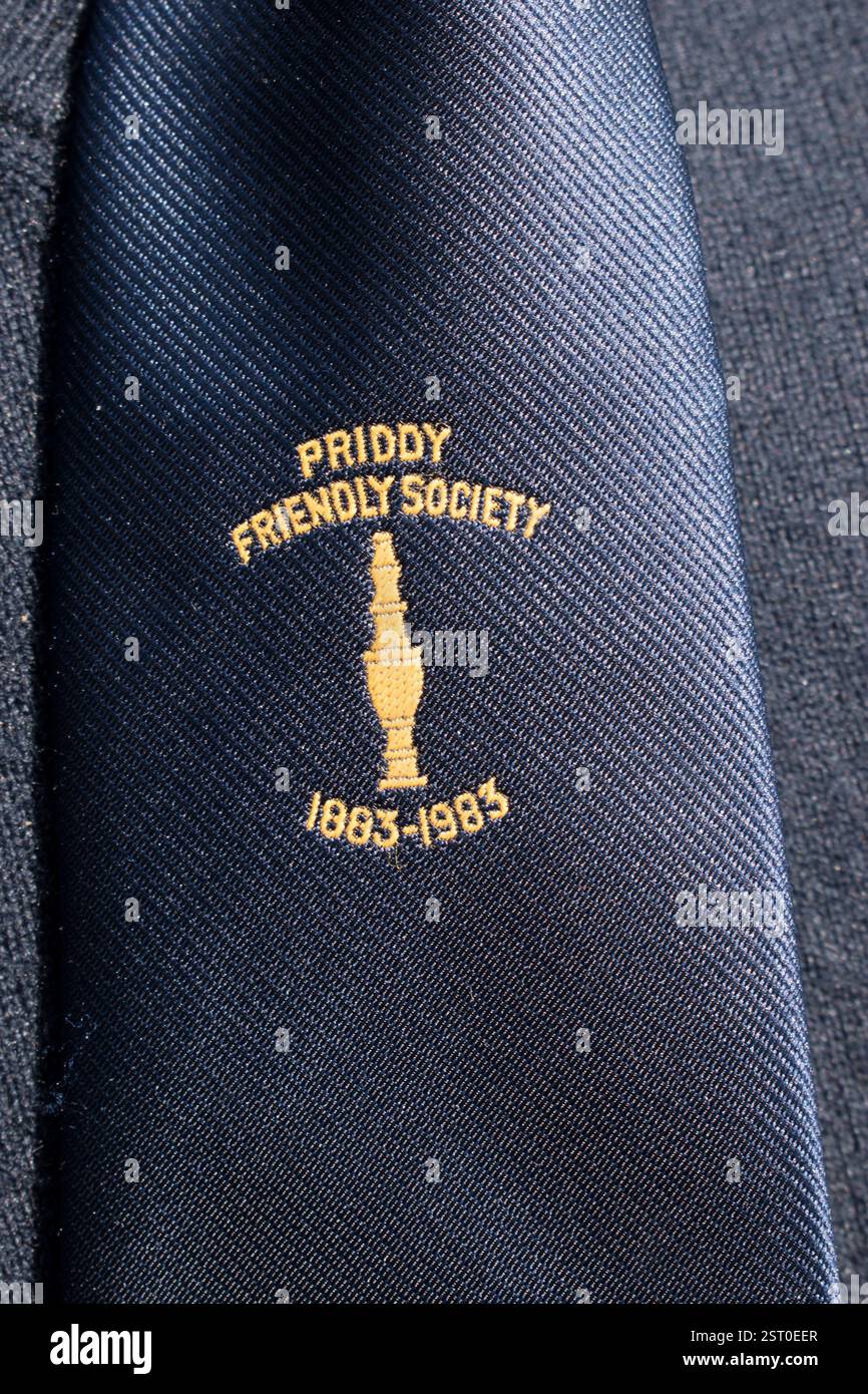Club tie showing the date the club was founded. Dated 1883-1983. Priddy ...