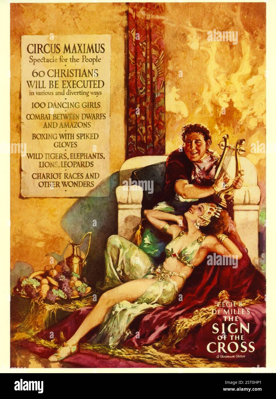 THE SIGN OF THE CROSS [US 1932] CHARLES LAUGHTON as Emperor Nero ...