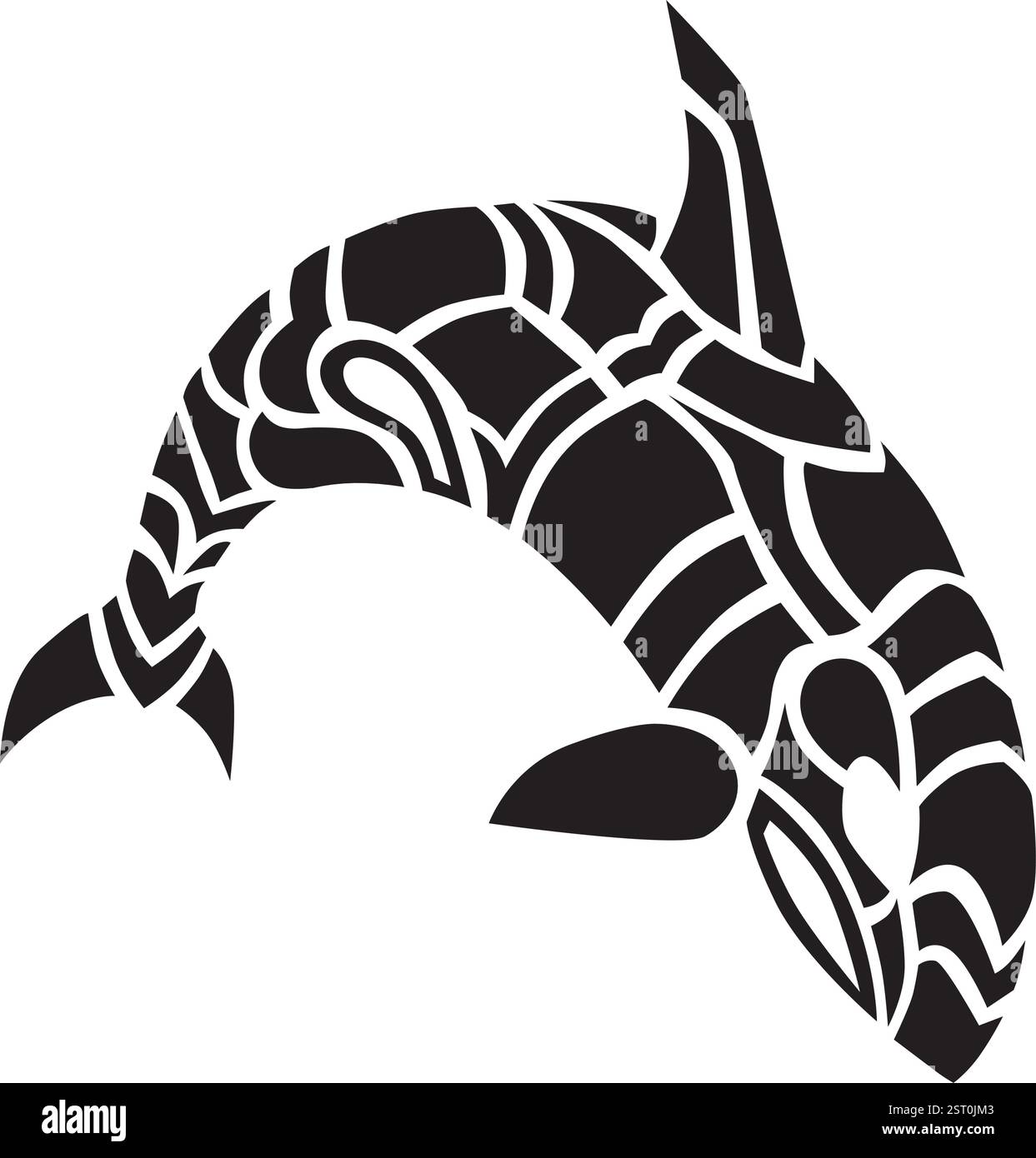 Vector tribal Orca Killer whale ocean sea animal silhouette isolated ...