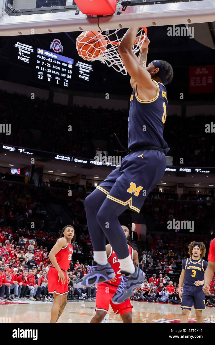 Columbus, Ohio, USA. 16th Feb, 2025. Michigan Wolverines guard Roddy ...