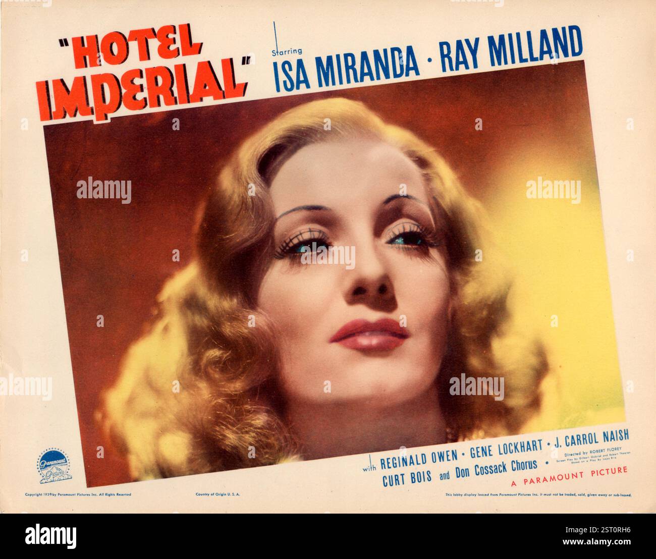HOTEL IMPERIAL [US 1939] ISA MIRANDA Date: 1939 Stock Photo - Alamy