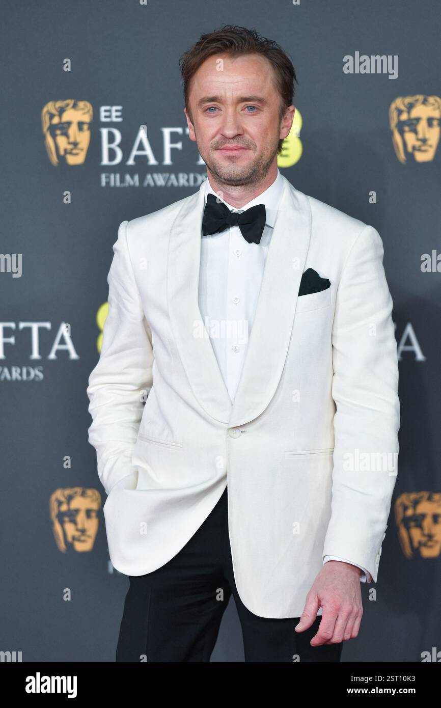 Tom Felton attending the 2025 EE BAFTA Film Awards at The Royal ...