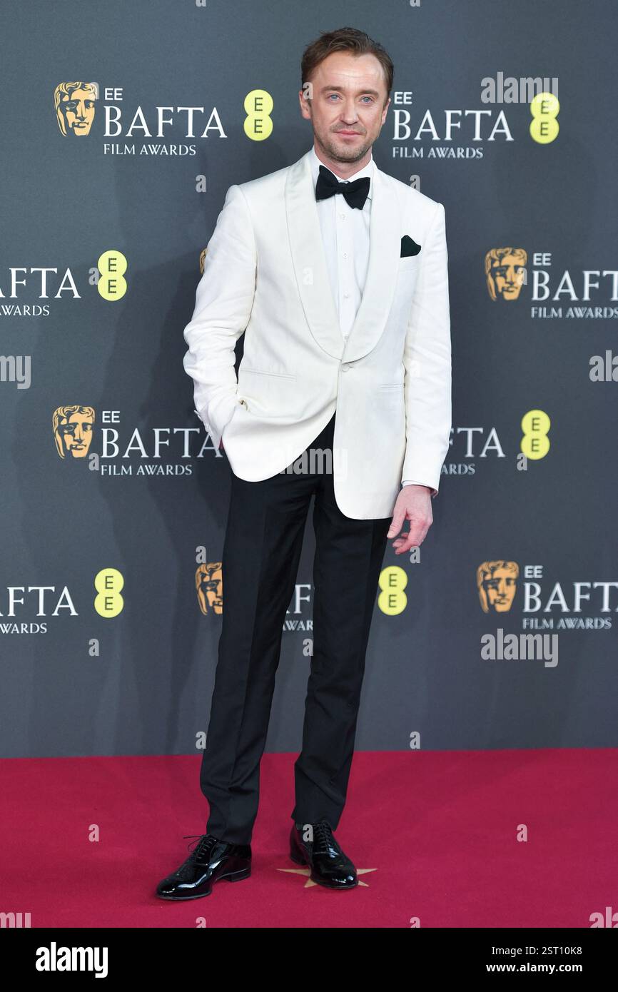 Tom Felton attending the 2025 EE BAFTA Film Awards at The Royal ...