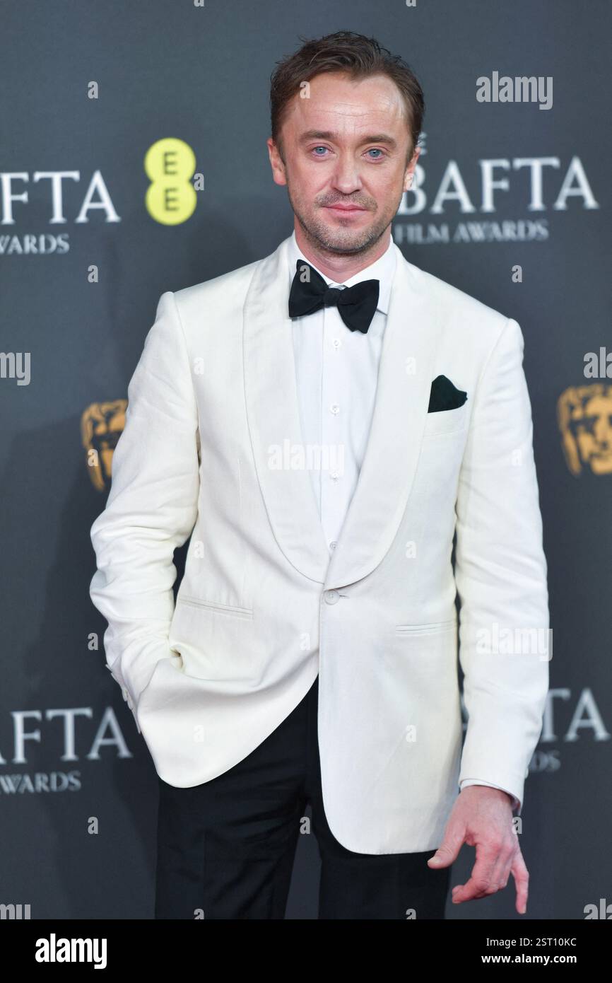 Tom Felton attending the 2025 EE BAFTA Film Awards at The Royal ...