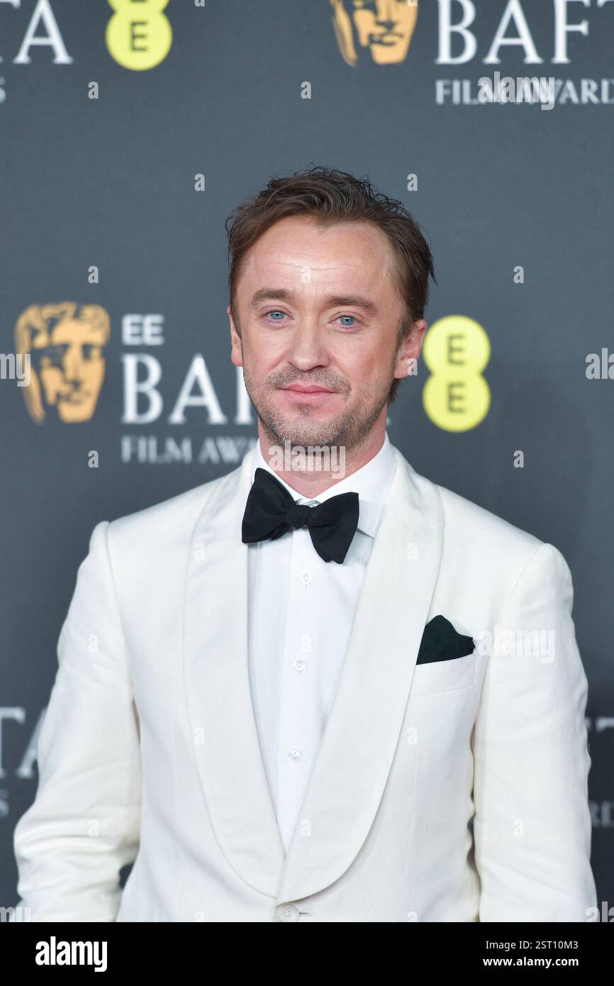Tom Felton attending the 2025 EE BAFTA Film Awards at The Royal ...
