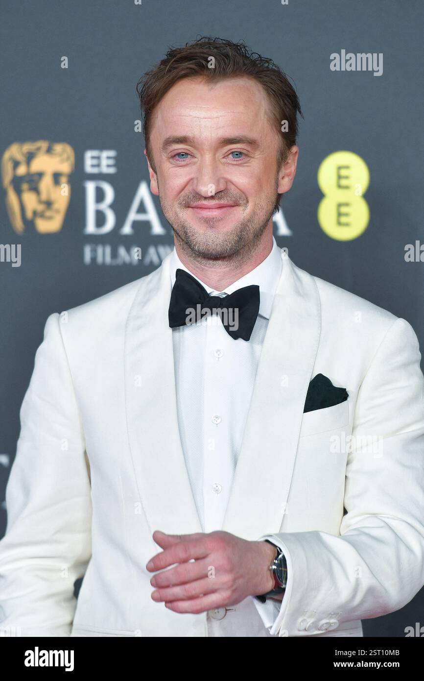 Tom Felton attending the 2025 EE BAFTA Film Awards at The Royal ...