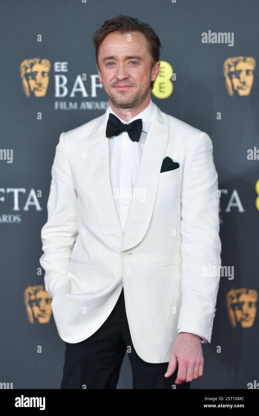 Tom Felton attending the 2025 EE BAFTA Film Awards at The Royal ...
