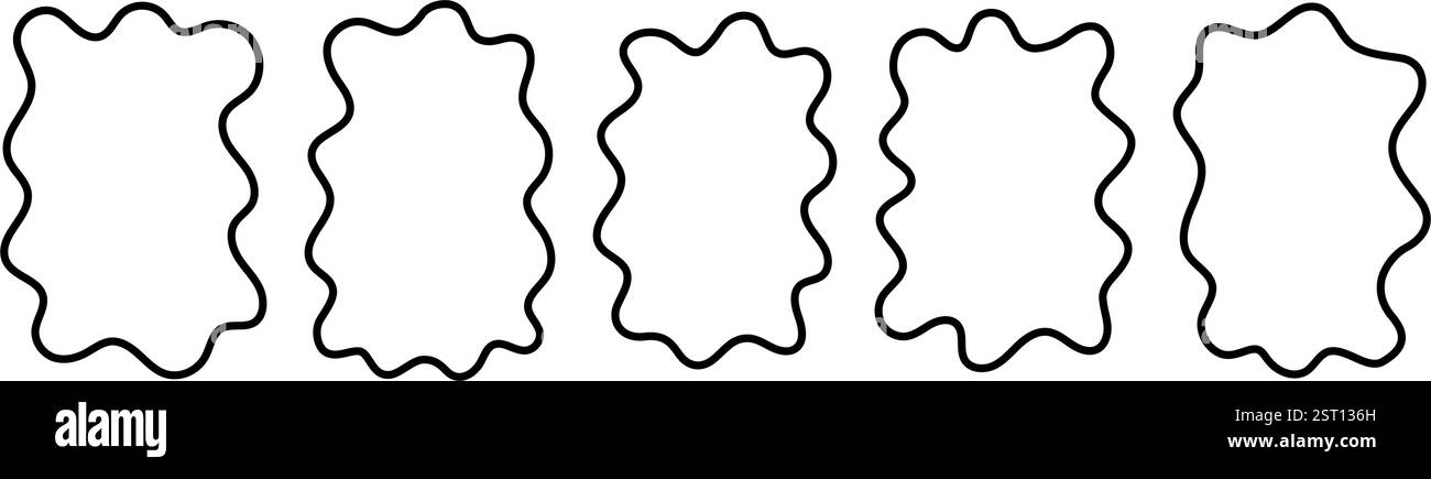 Cute doodle wavy frames. Abstract wiggly psychedelic forms. Speech ...