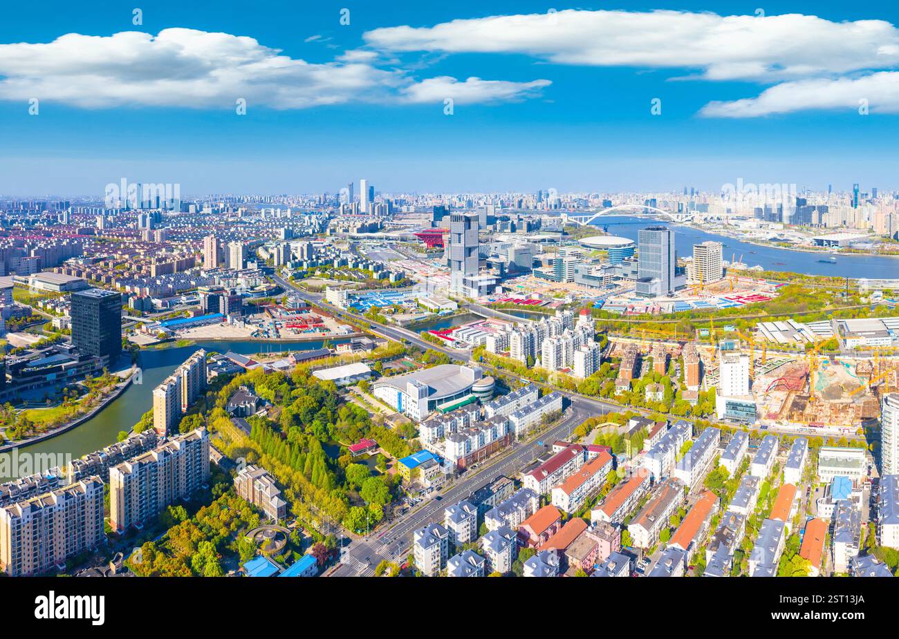 Cityscape around Lupu Bridge in Shanghai, China Stock Photo - Alamy