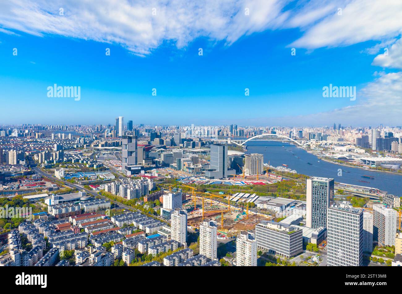 Cityscape around Lupu Bridge in Shanghai, China Stock Photo - Alamy