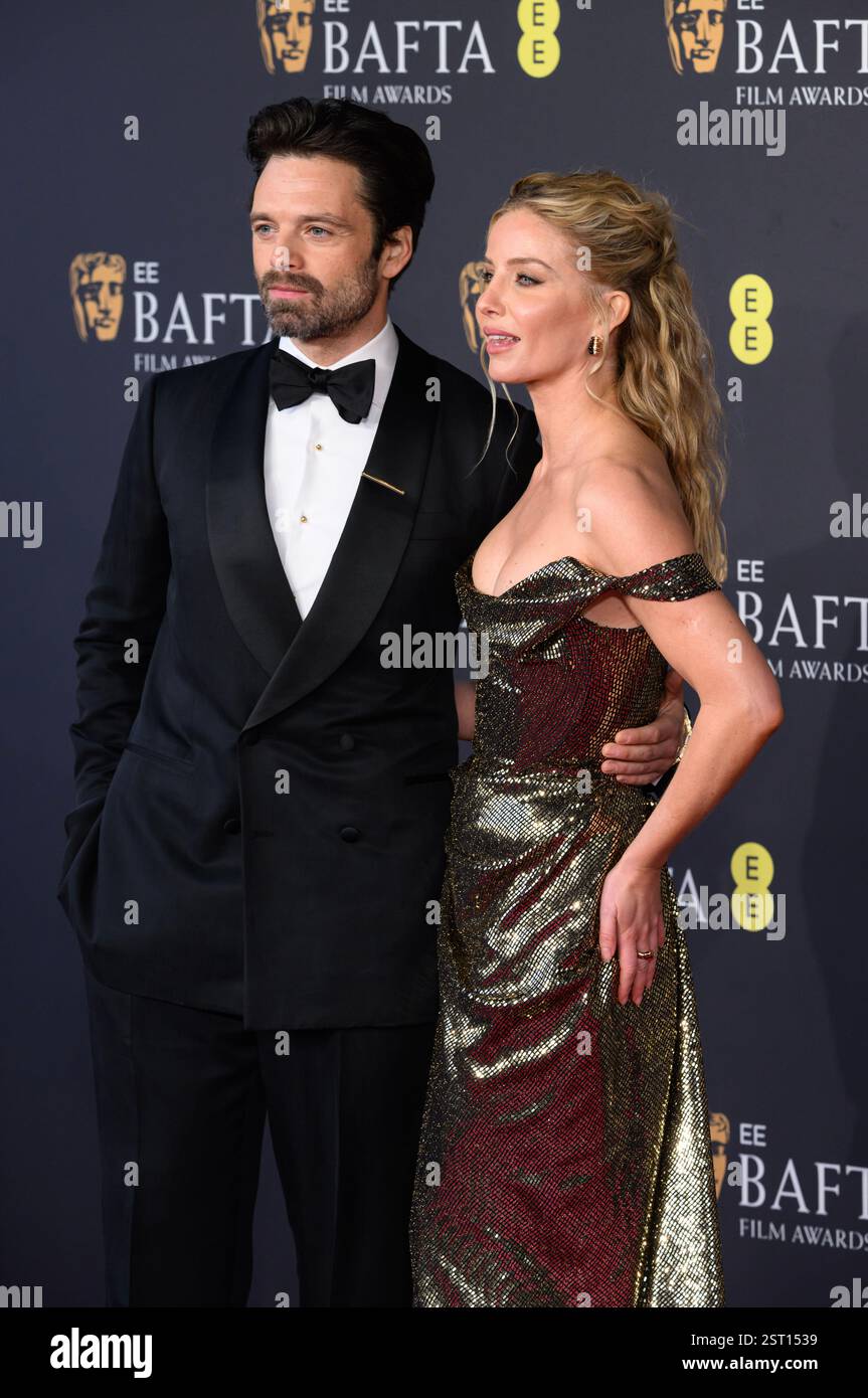 London, UK. February 16th, 2025. Sebastian Stan and Annabelle Wallis ...