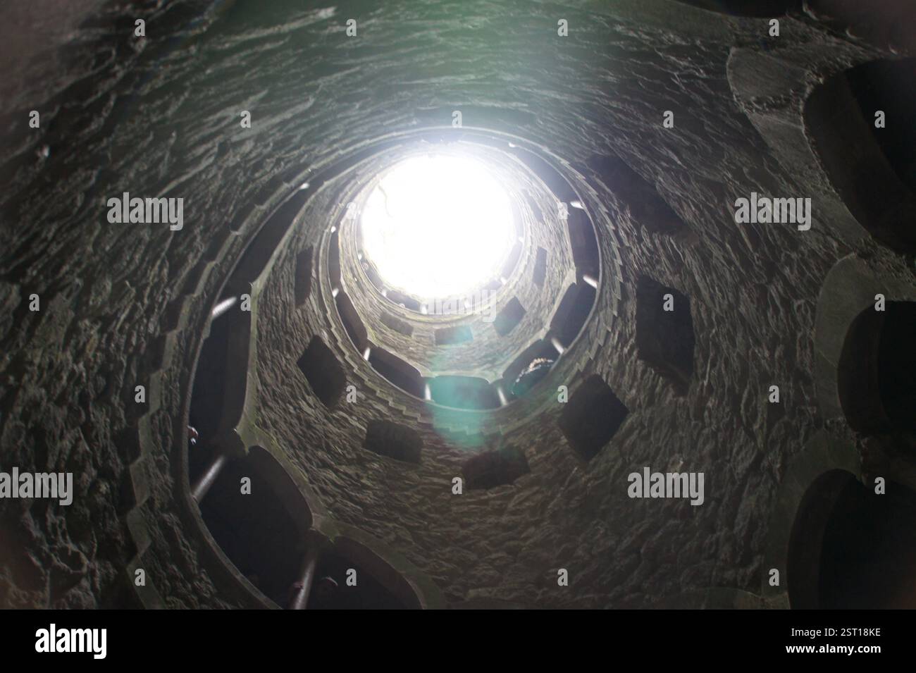 Sintra, Portugal. Initiation Well, Quinta da Regaleira. Inverted tower ...