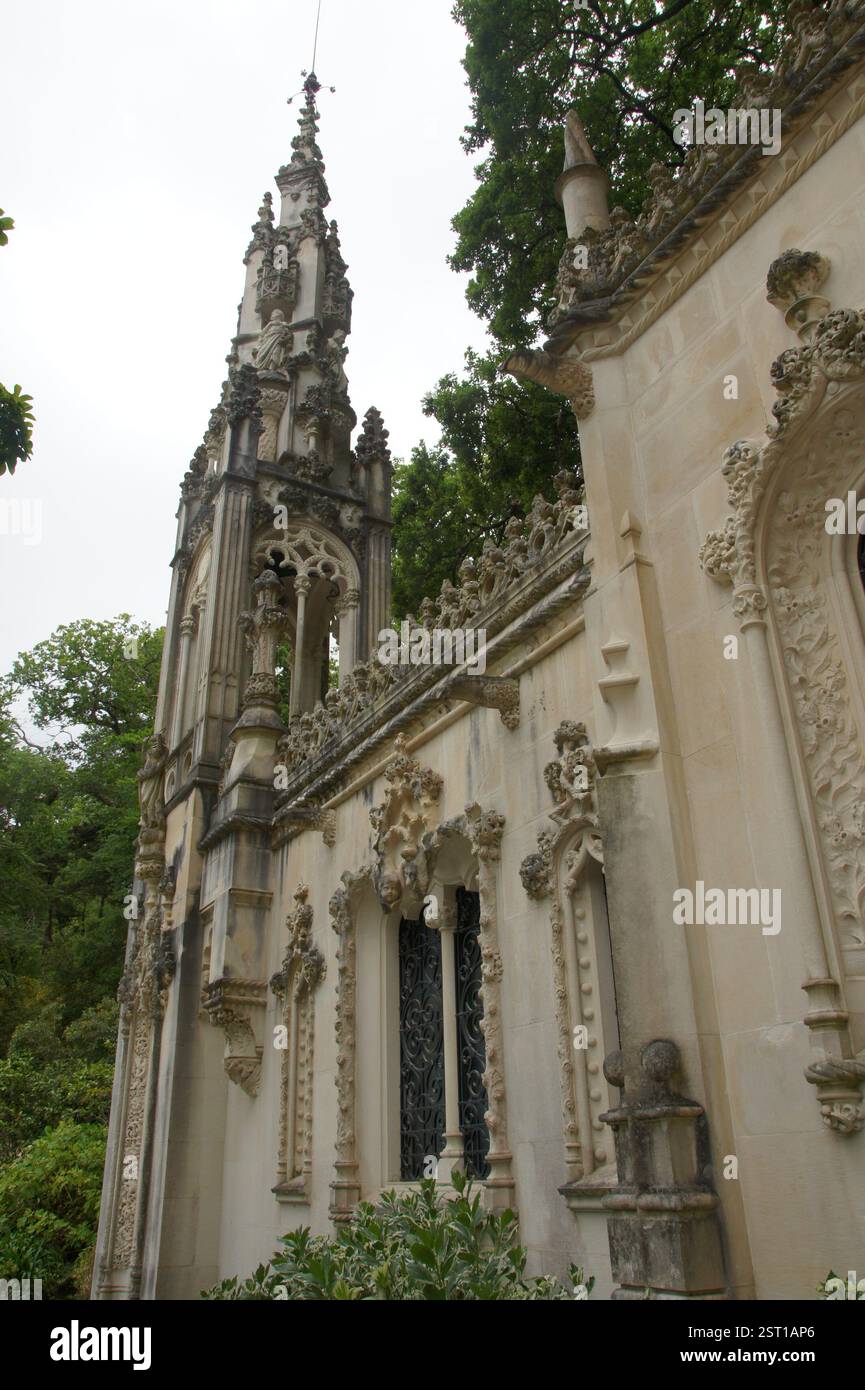 Sintra, Portugal. Mysterious stone archway enveloped by verdant foliage ...
