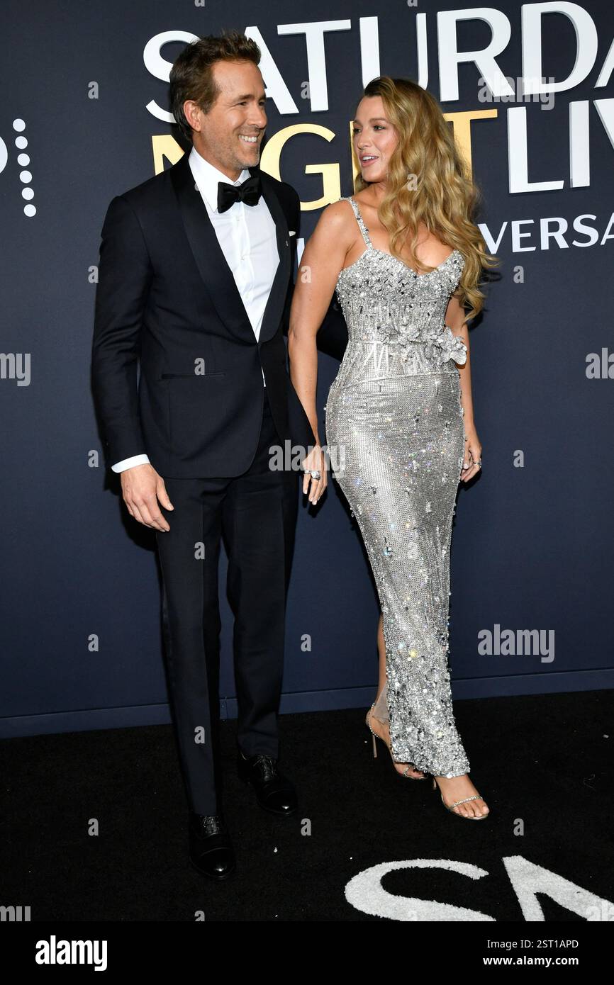 Ryan Reynolds, left, and Blake Lively attend "SNL50: The Anniversary ...
