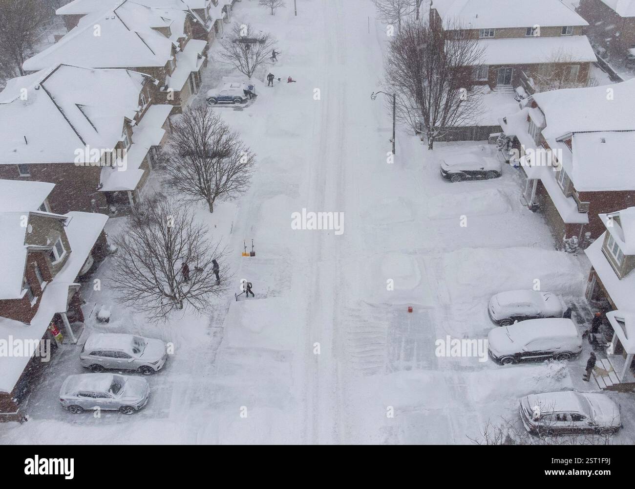 Mississauga. 16th Feb, 2025. An aerial drone photo taken on Feb. 16 ...