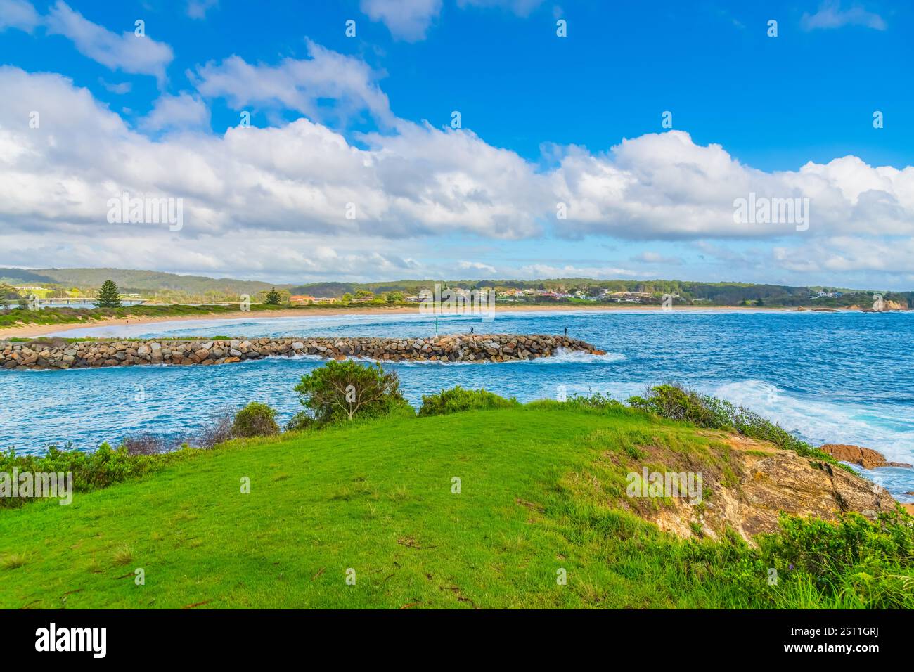 Scenic views over the sea from Sunrise Point next to the Breakwall and ...
