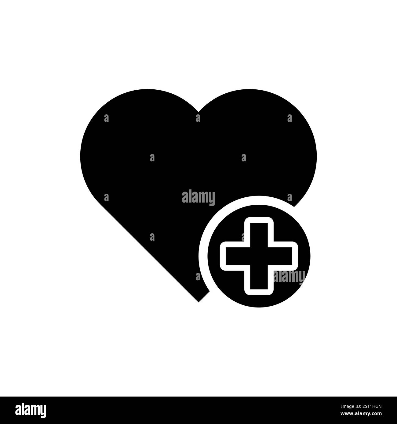 Healthcare heart icon. Medical cross shape. Health plus figure. Vector ...