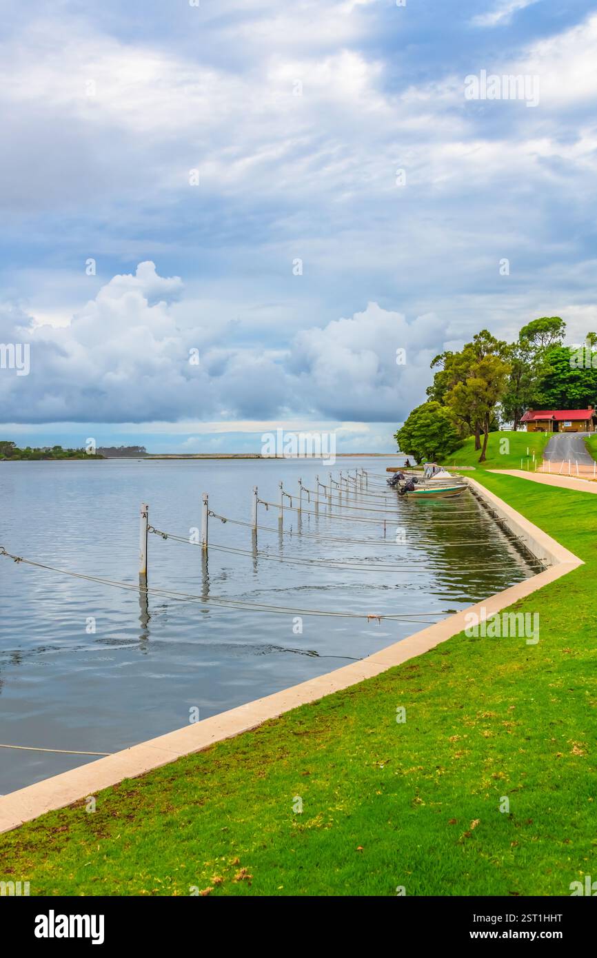 Early evening at Mallacoota Inlet on a rainy day in Gippsland, Victoria ...