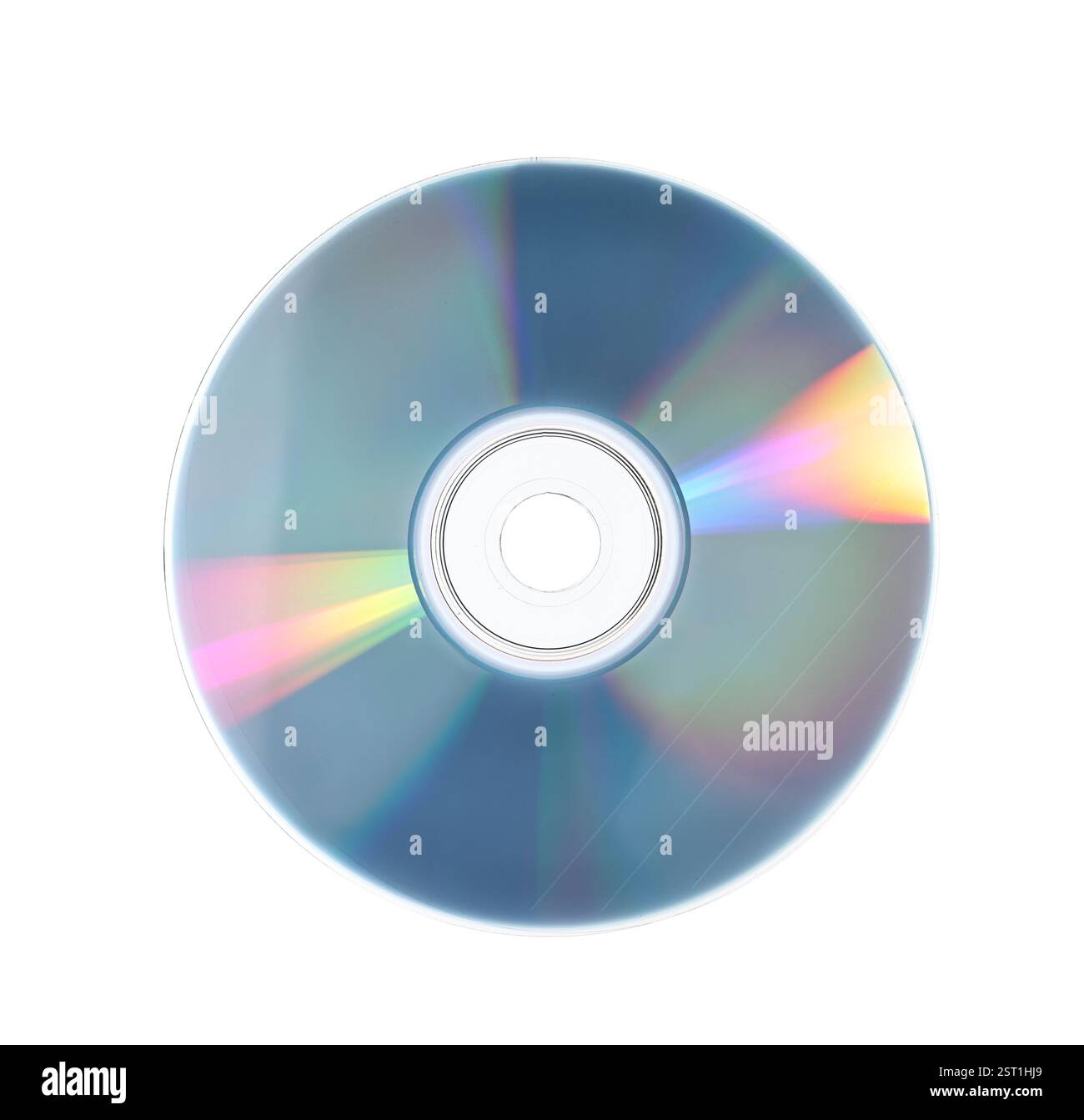One shiny compact disc isolated on white Stock Photo - Alamy