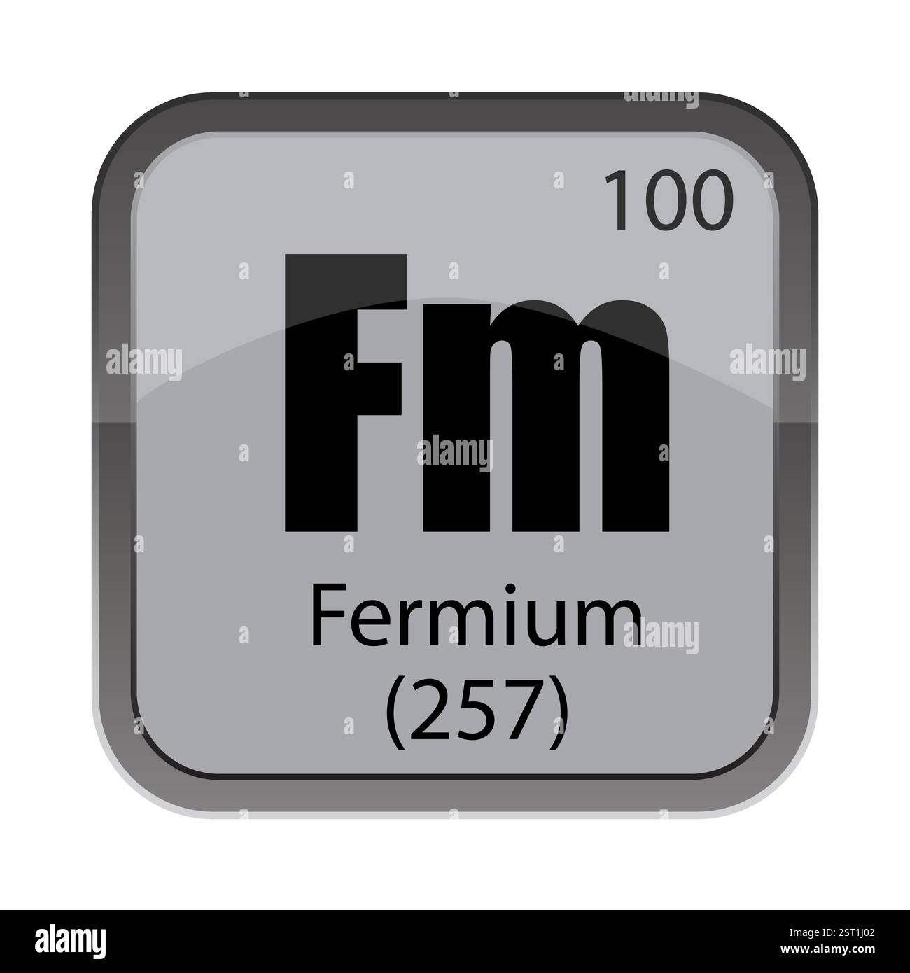 Fermium 257 text. Fm chemical symbol. 100 one hundred. Vector element ...