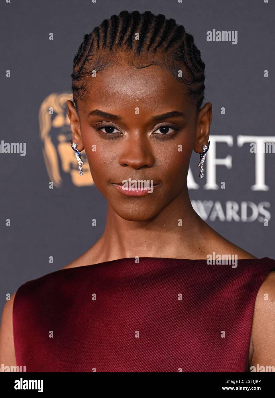 London, UK. February 16th, 2025. Letitia Wright arriving at the 2025 EE ...