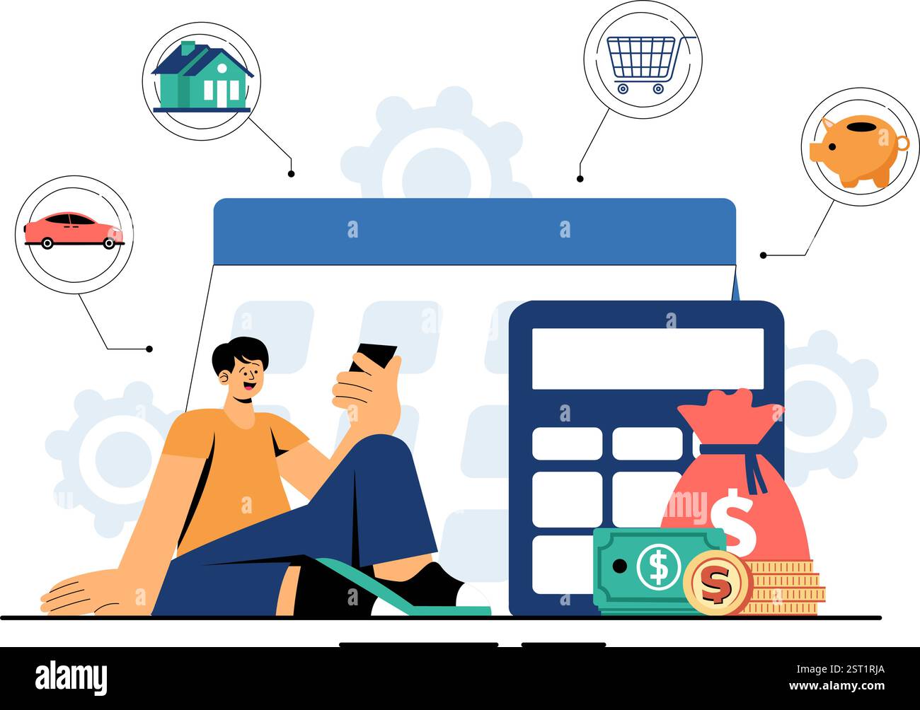 Personal Finance Management Vector Illustration Depicting Money ...