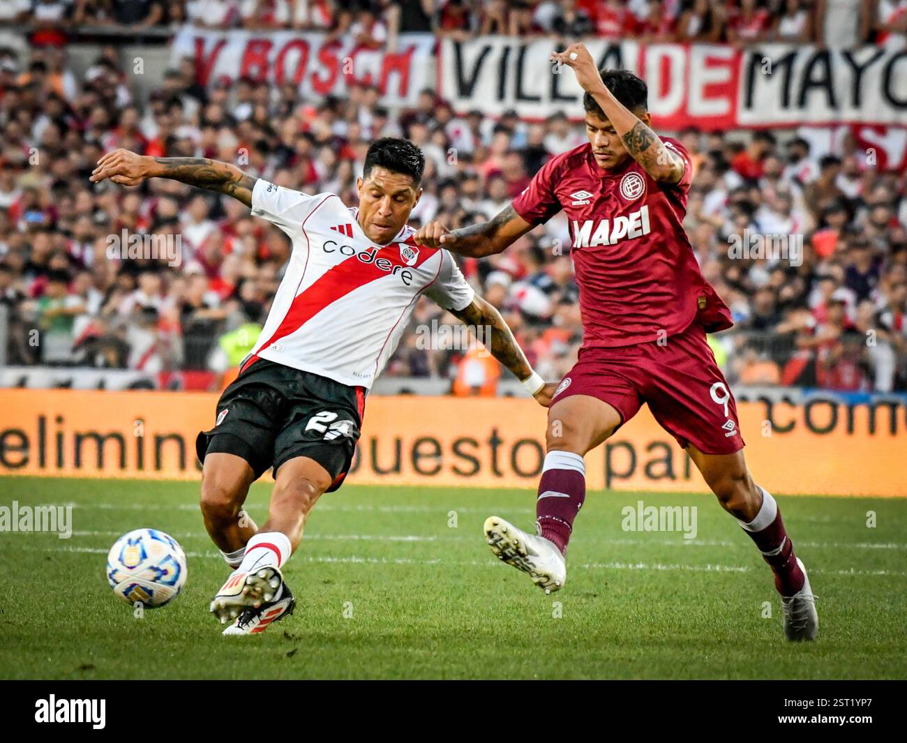 Buenos Aires, Argentina. February 16, 2025. Enzo Perez (left) and ...