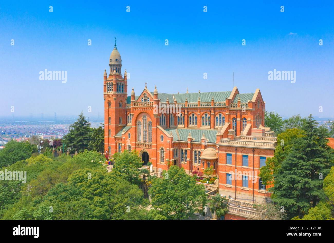 Aerial Scenery of Sheshan Catholic Church in Shanghai, China Stock ...