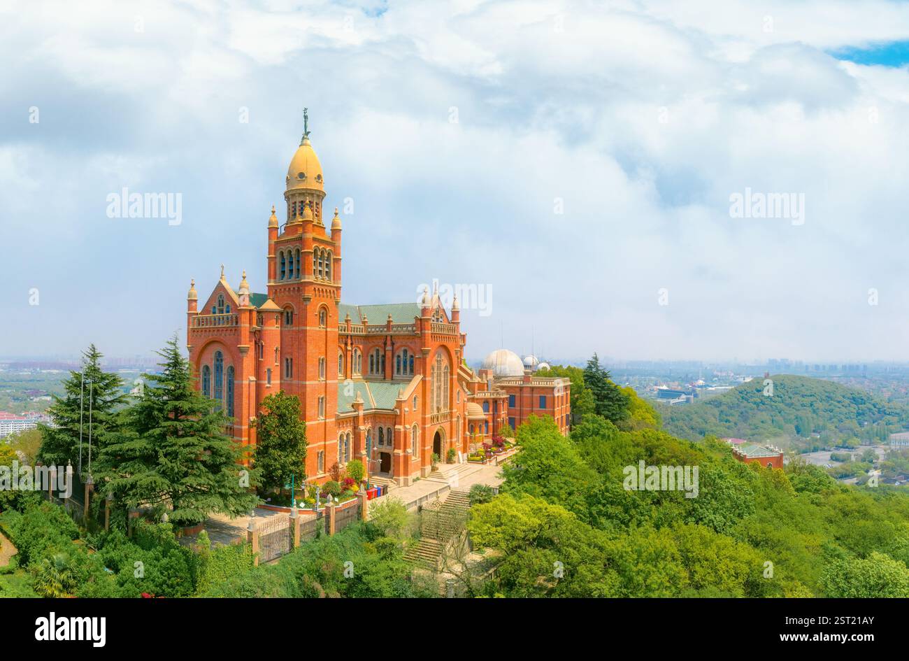 Aerial Scenery of Sheshan Catholic Church in Shanghai, China Stock ...