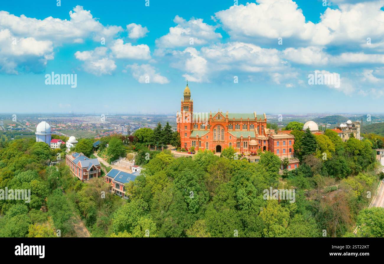 Architectural Scenery at the Top of Sheshan Mountain in Shanghai, China ...