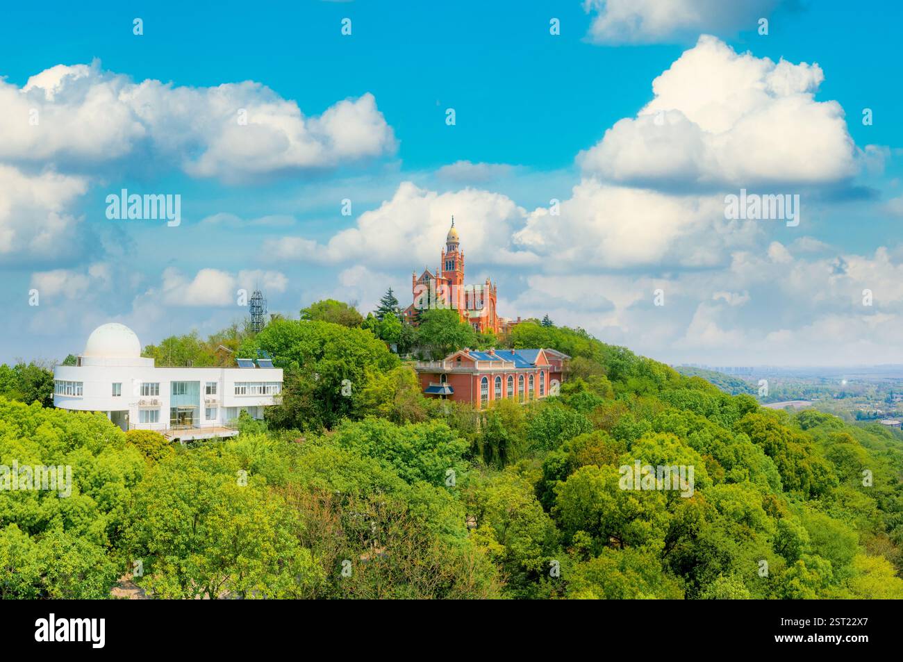 Architectural Scenery at the Top of Sheshan Mountain in Shanghai, China ...