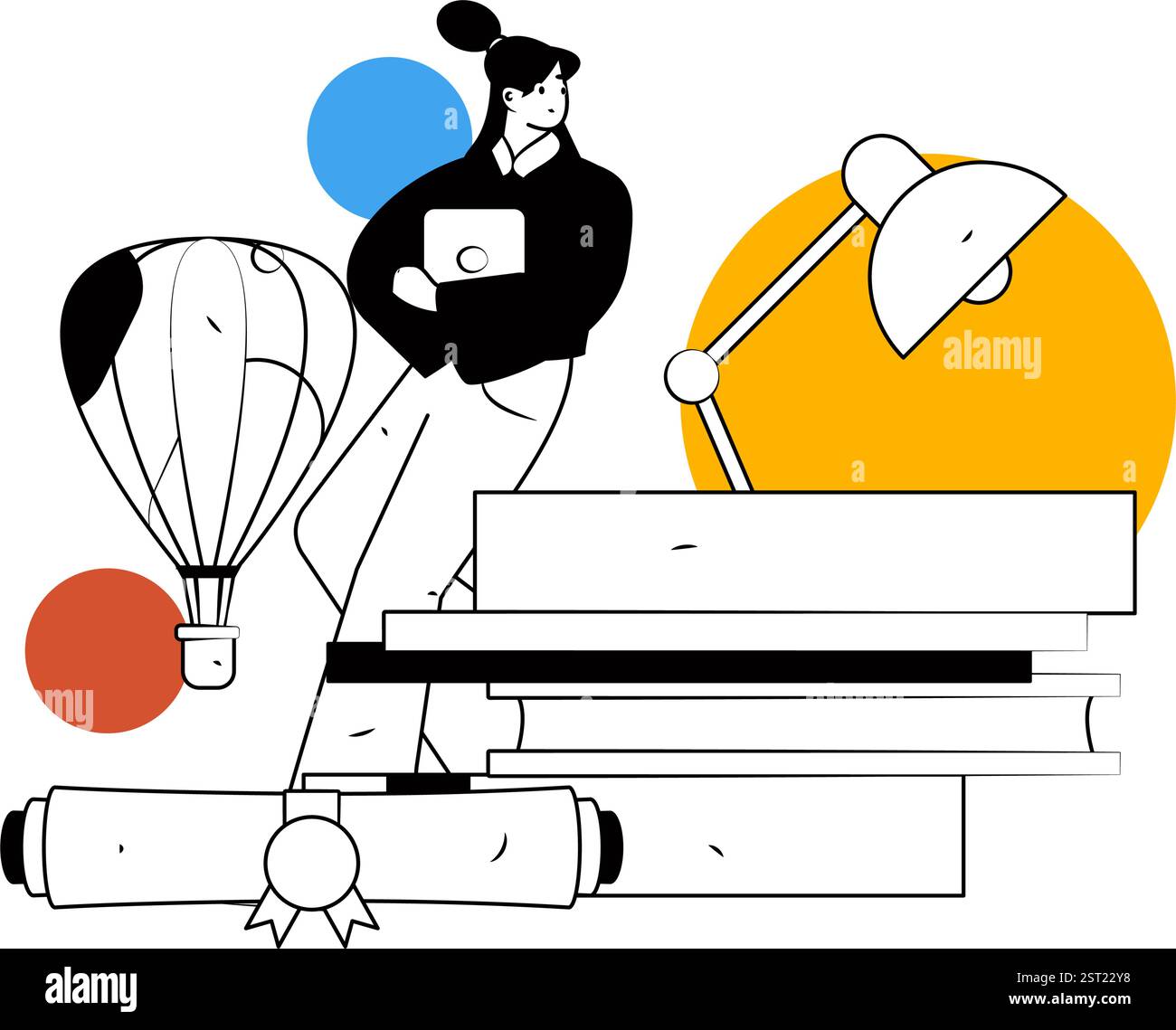 Education and learning people flat vector concept hand drawn ...