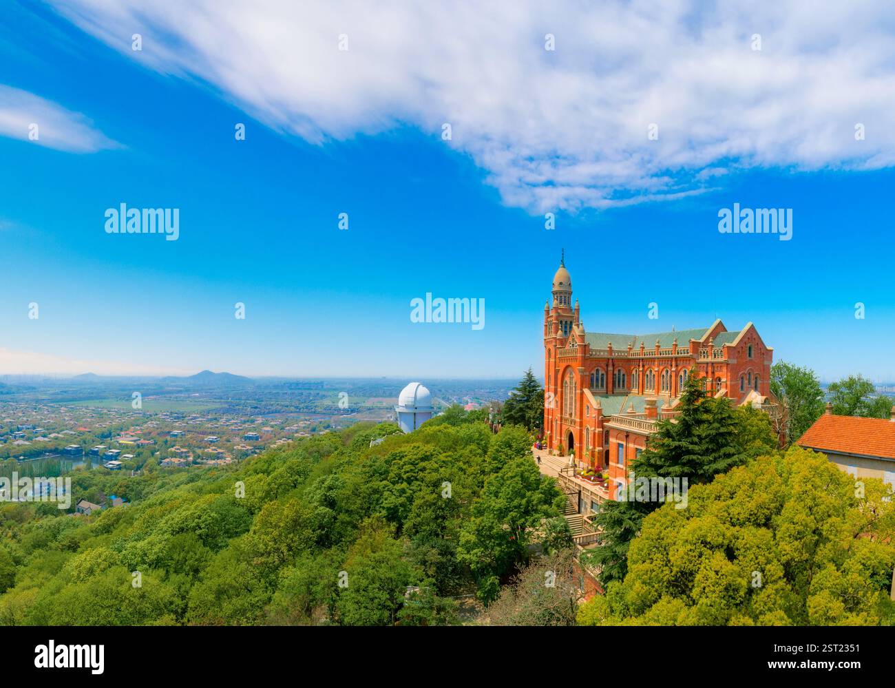 Architectural Scenery at the Top of Sheshan Mountain in Shanghai, China ...