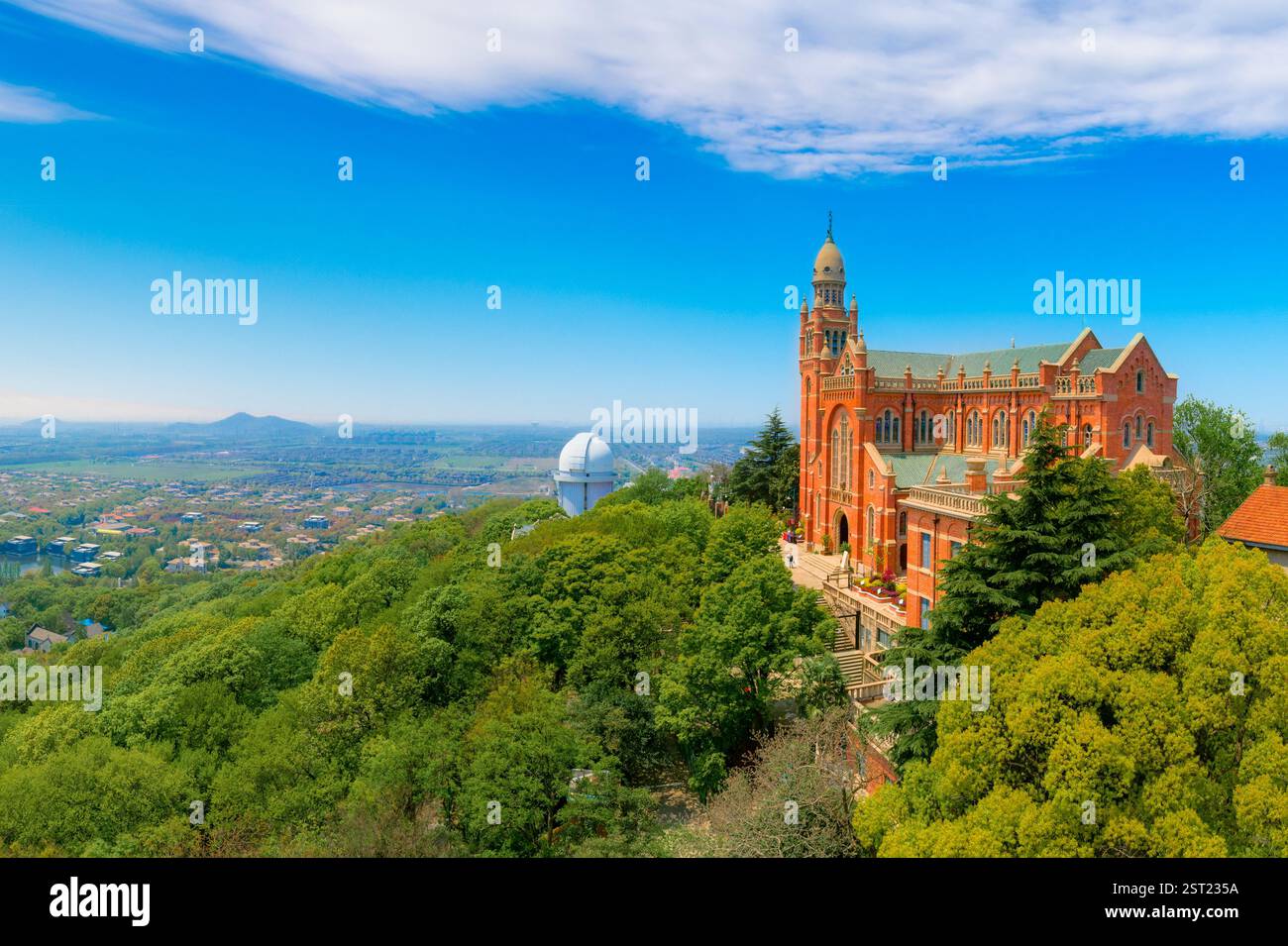 Architectural Scenery at the Top of Sheshan Mountain in Shanghai, China ...