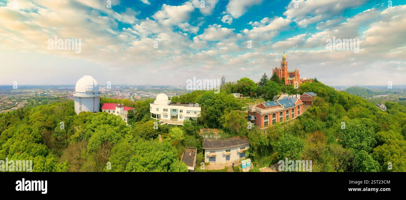 Architectural Scenery at the Top of Sheshan Mountain in Shanghai, China ...