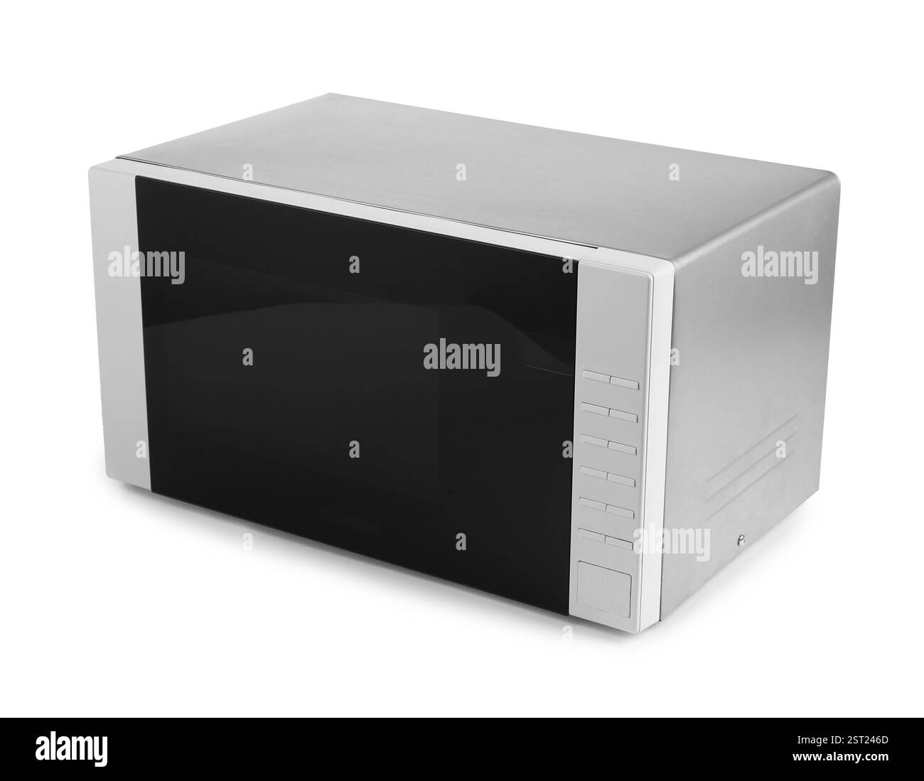 Closed modern microwave oven isolated on white Stock Photo - Alamy