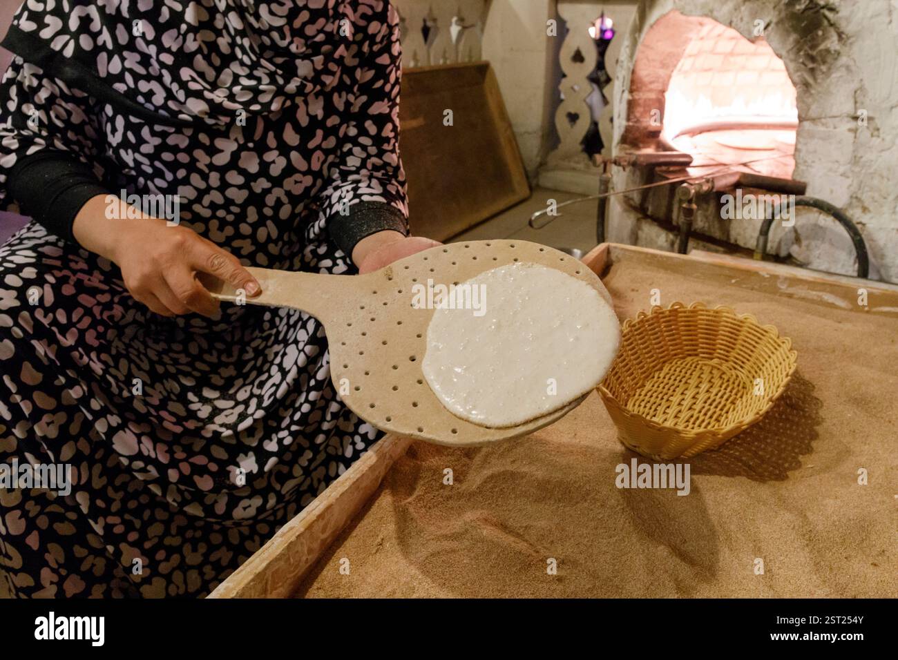 State of Qatar. Doha. Traditional bread making. February 26, 2017 ...