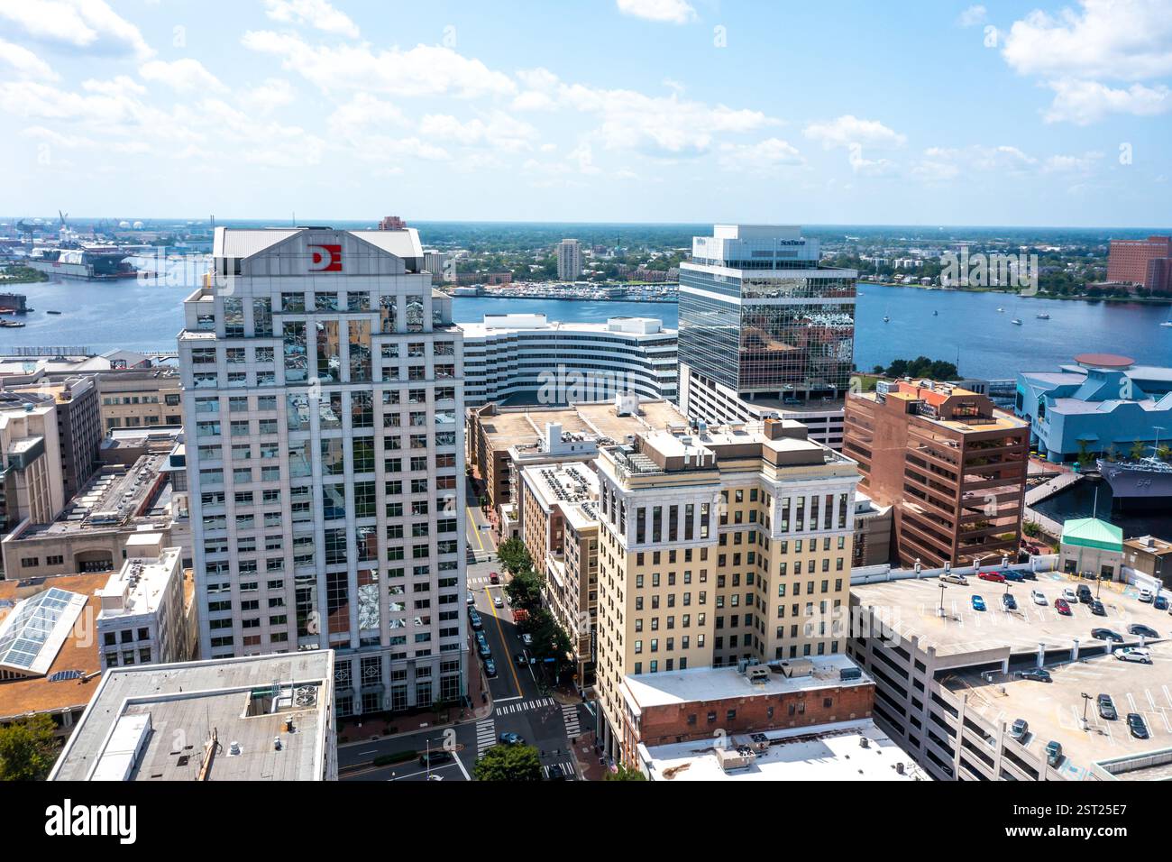 Norfolk Virginia - August 27 2021: Aerial View of Downtown Norfolk ...