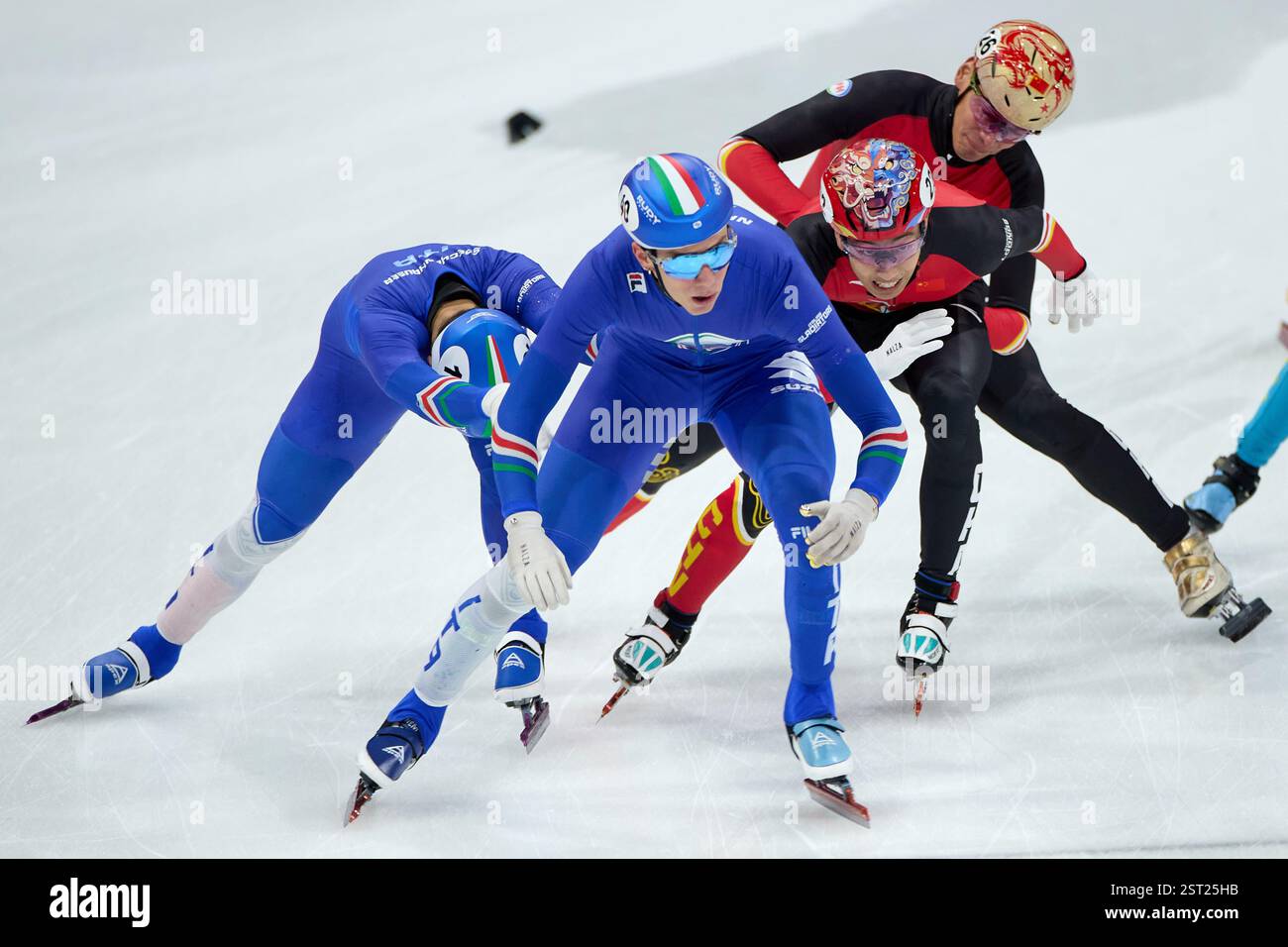 Milan, Italy. 16th Feb, 2025. Pietro Sighel (1st L), Thomas Nadalini ...