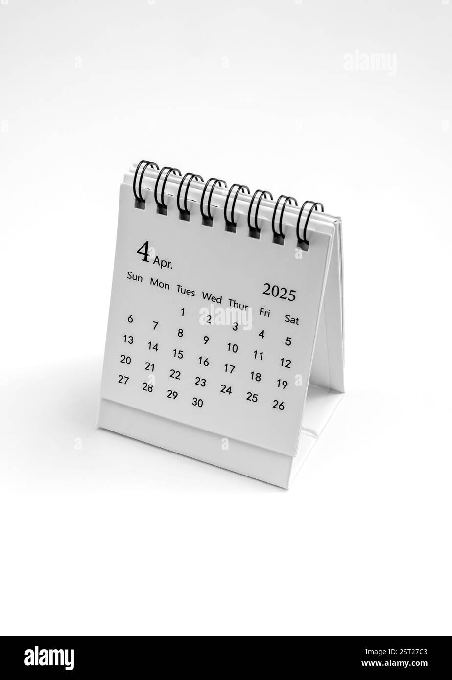 April 2025 page of desk calendar for organizer to plan and reminder ...