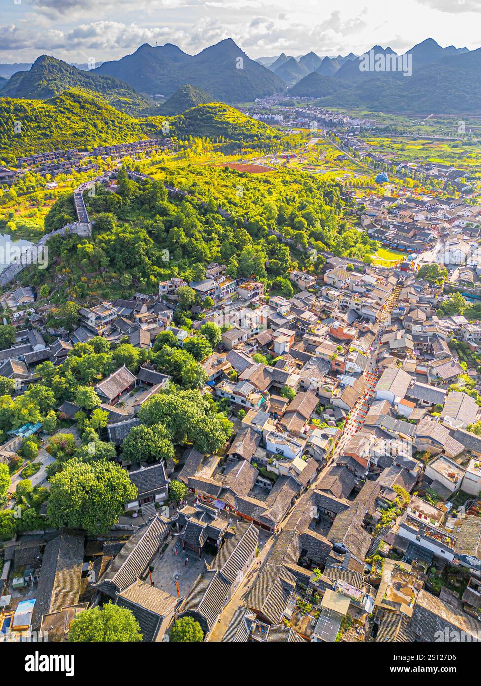 Panoramic of Qingyan Ancient Town, Guizhou province, China during the ...