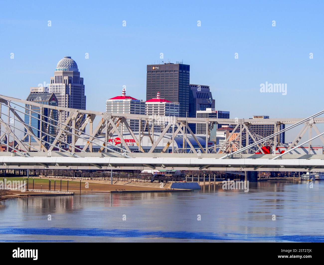 Louisville Kentucky - March 24 2019: View of Downtown Louisville from ...