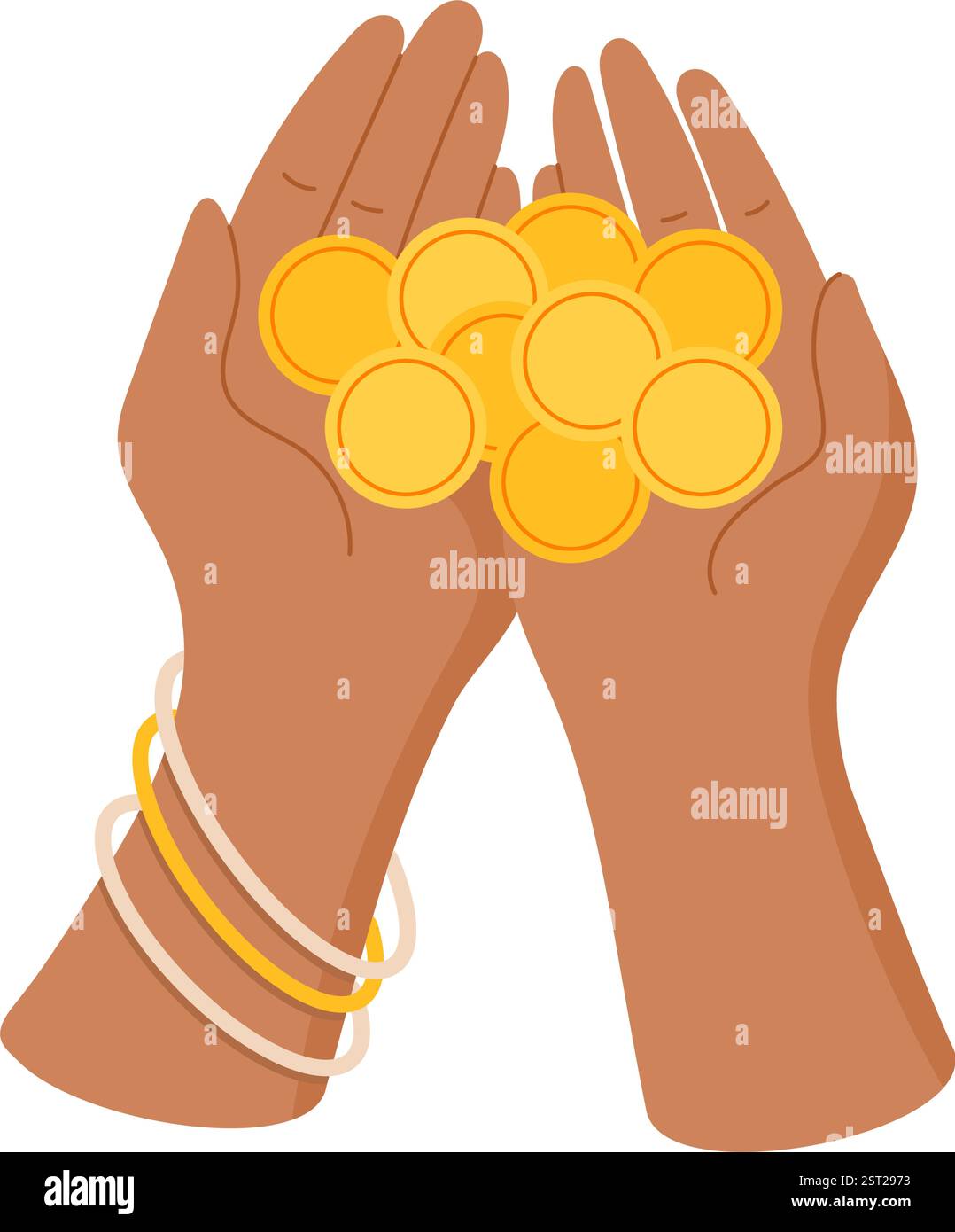 Hand holding coin charity Stock Vector Images - Alamy