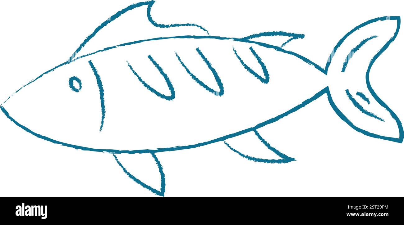 Tuna Silhouette Doodle Chalk Style Stock Vector Image & Art - Alamy
