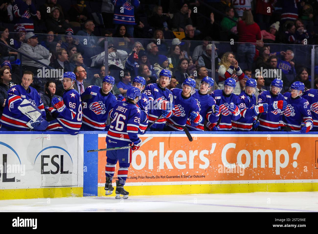Rochester, New York, USA. 16th Feb, 2025. Rochester Americans forward ...