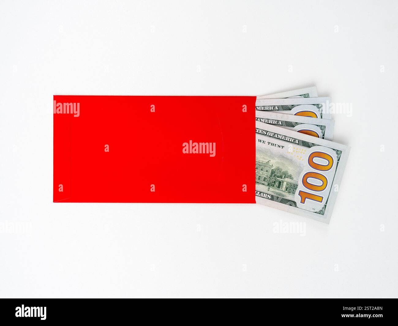 Money cash 100 dollars bill banknote with number one hundred, in red ...