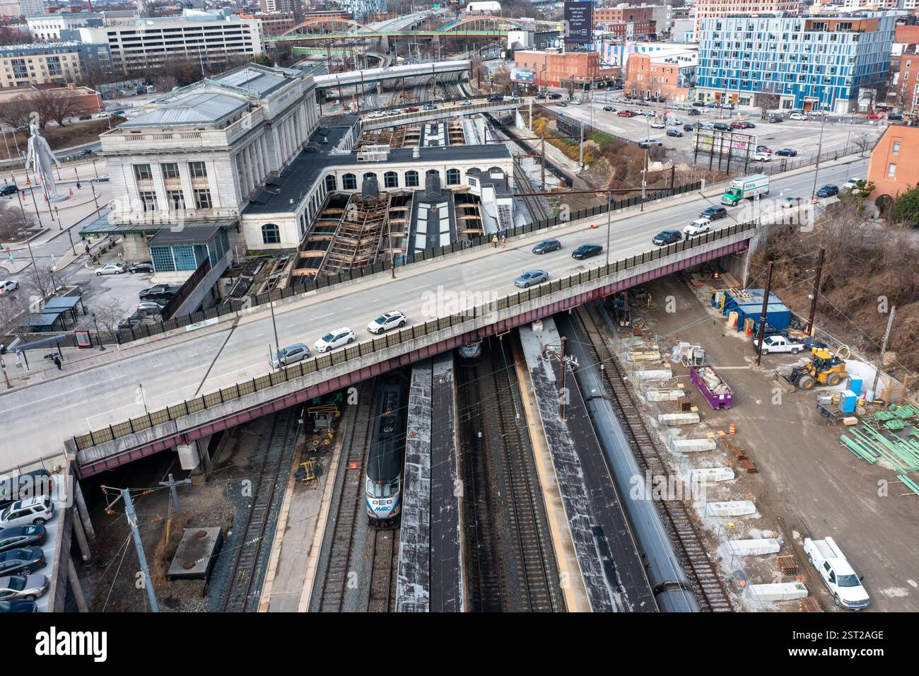 Baltimore Maryland - February 23, 2022: Aerial View of a Penn Station ...