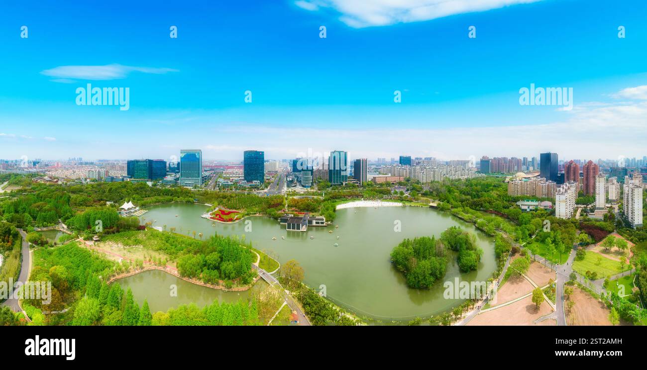 Aerial Scenery of Daning Lingshi Park in Jing'an District, Shanghai ...